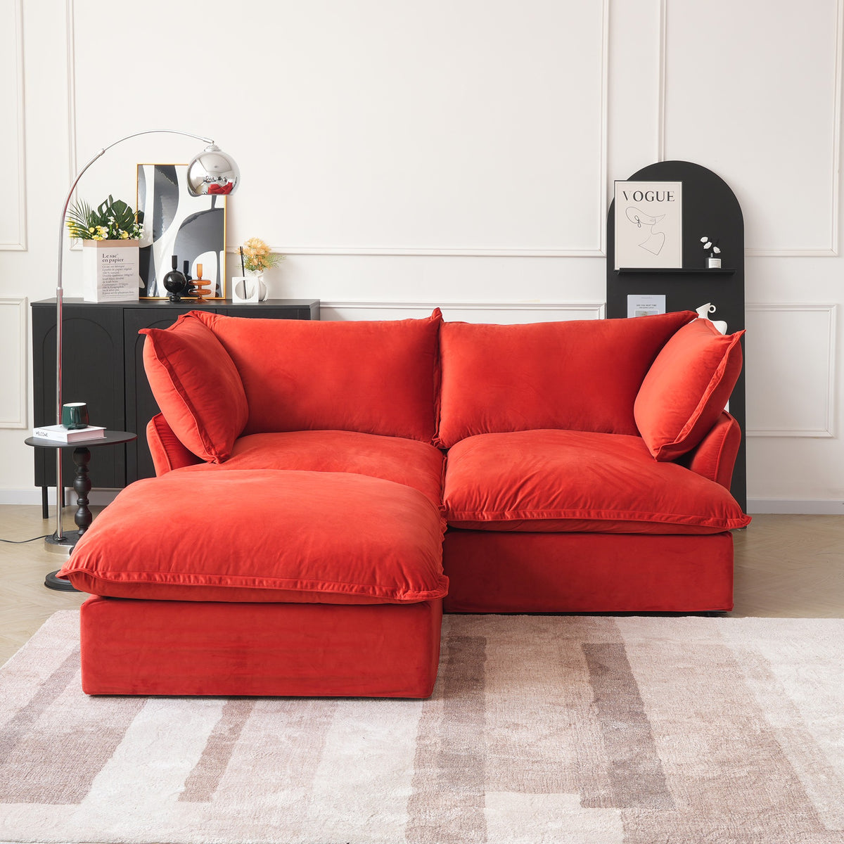 Divano Velvet Modular Sofa-Loveseat With Ottoman Chaise – The Magic Home